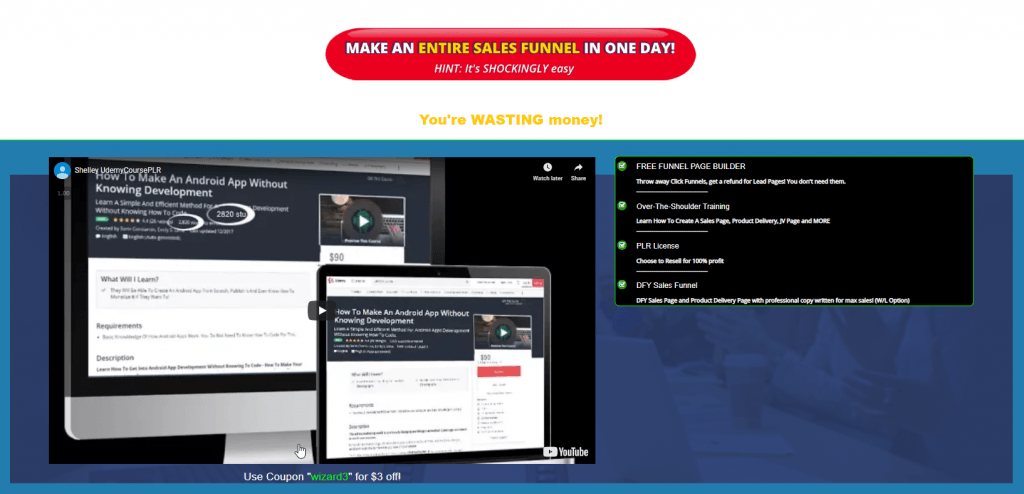 Sales Funnel Wizard Coupon Discount Code > $3 Off Promo Deal